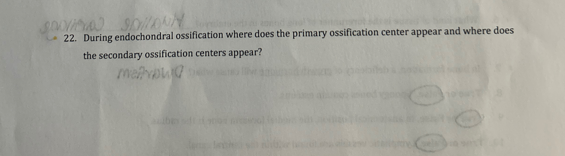 Solved During endochondral ossification where does the | Chegg.com