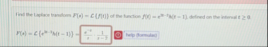 Solved Find the Laplace transform F(s)=C{f(t)} ﻿of the | Chegg.com