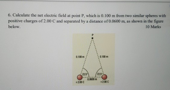 Solved 6. Calculate the net electric field at point P, which | Chegg.com