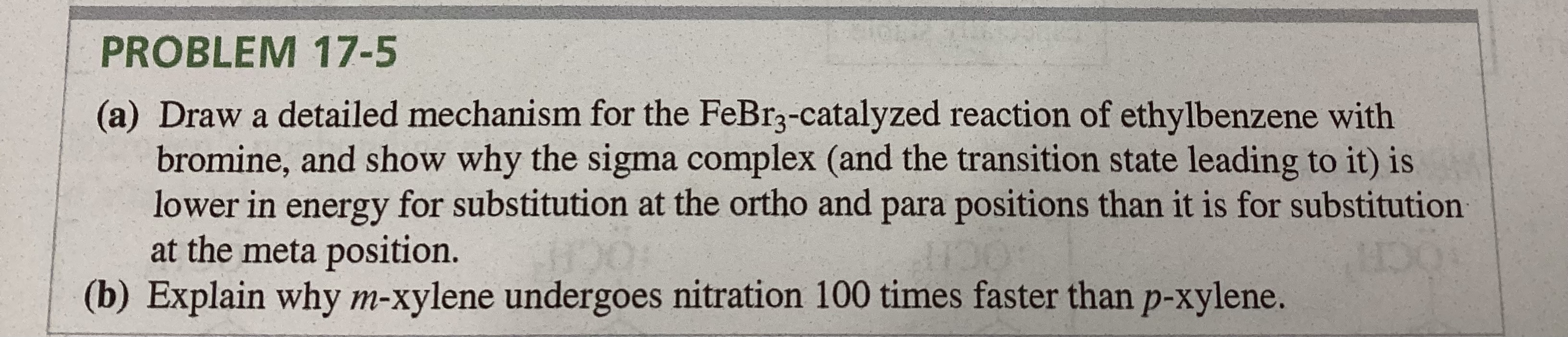 Solved PROBLEM 17-5(a) ﻿Draw a detailed mechanism for the | Chegg.com