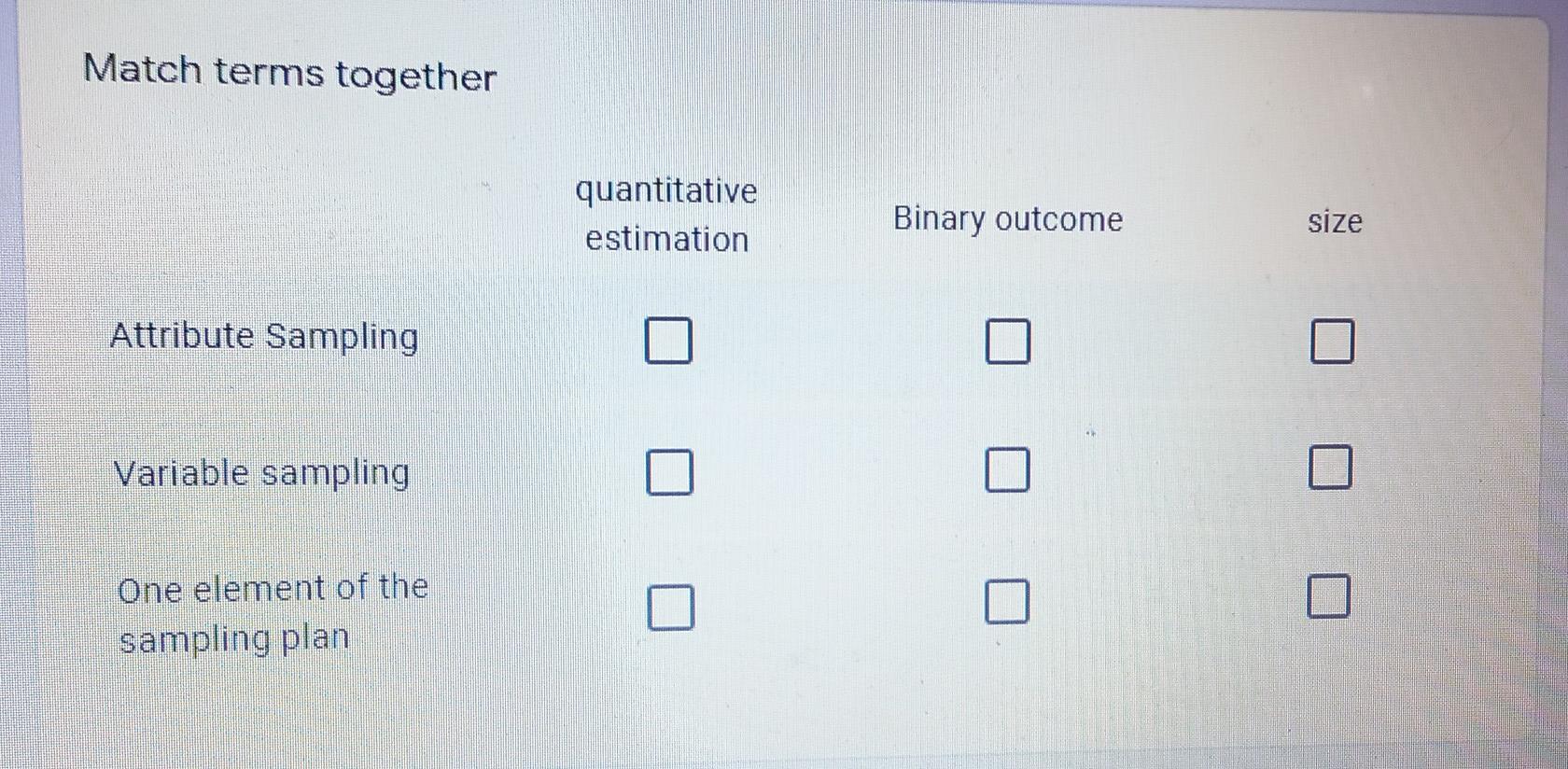 Solved Match terms together quantitative estimation Binary | Chegg.com
