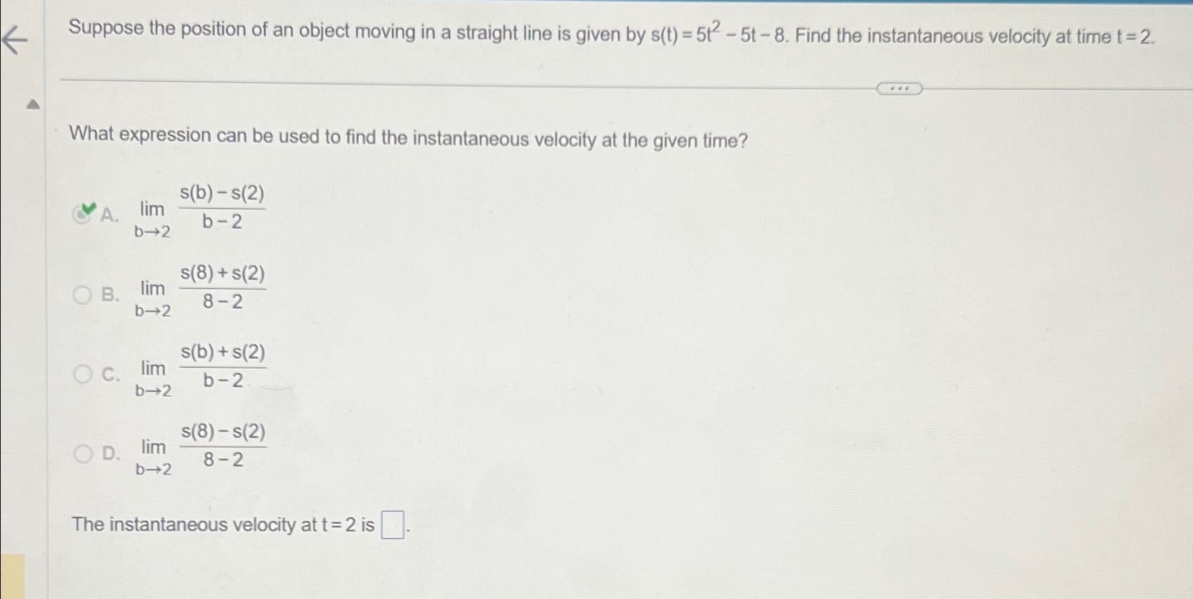 Solved Suppose the position of an object moving in a | Chegg.com
