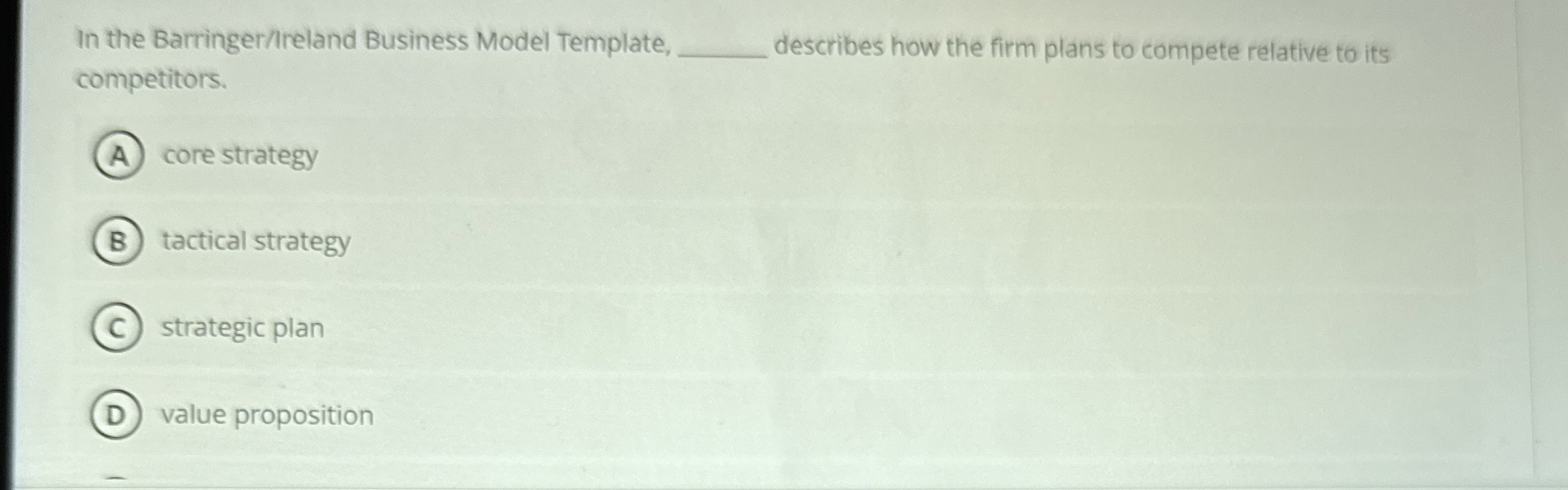 Solved In the Barringer/Areland Business Model Template, q, | Chegg.com