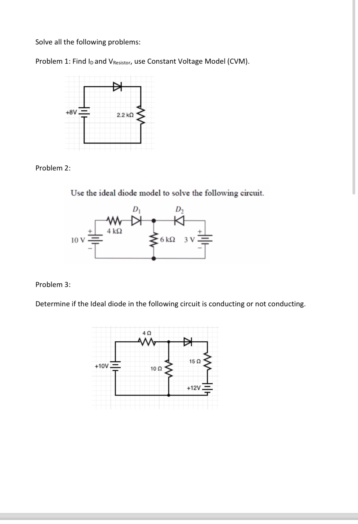 Solved Solve all the following problems:Problem 1: Find ID | Chegg.com