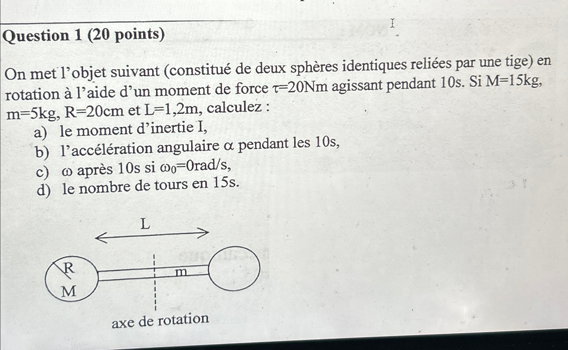 Question 1 (20 ﻿points)On met l'objet suivant | Chegg.com