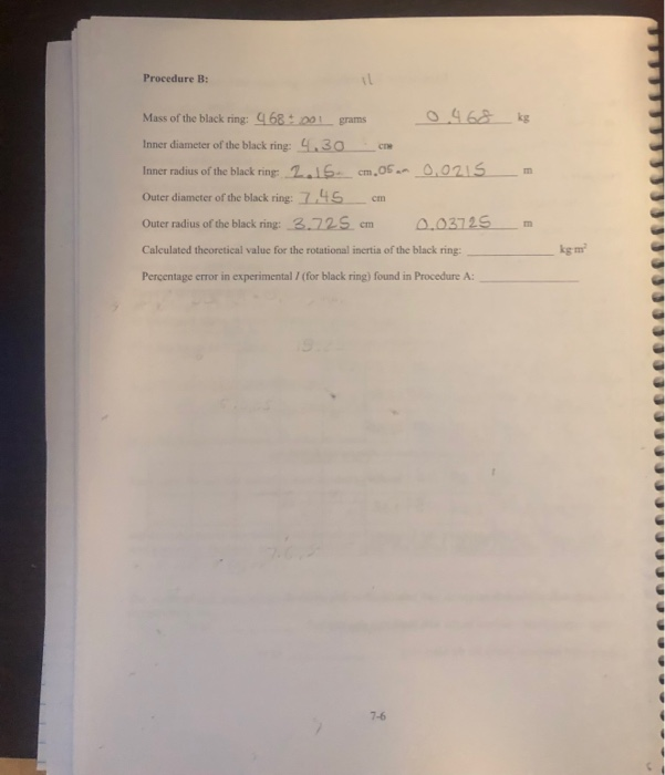Experiment 7. Rotation Lab Day Time Name Lab Partners | Chegg.com