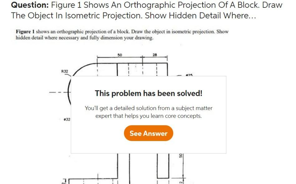 Question: Figure 1 Shows An Orthographic Projection | Chegg.com