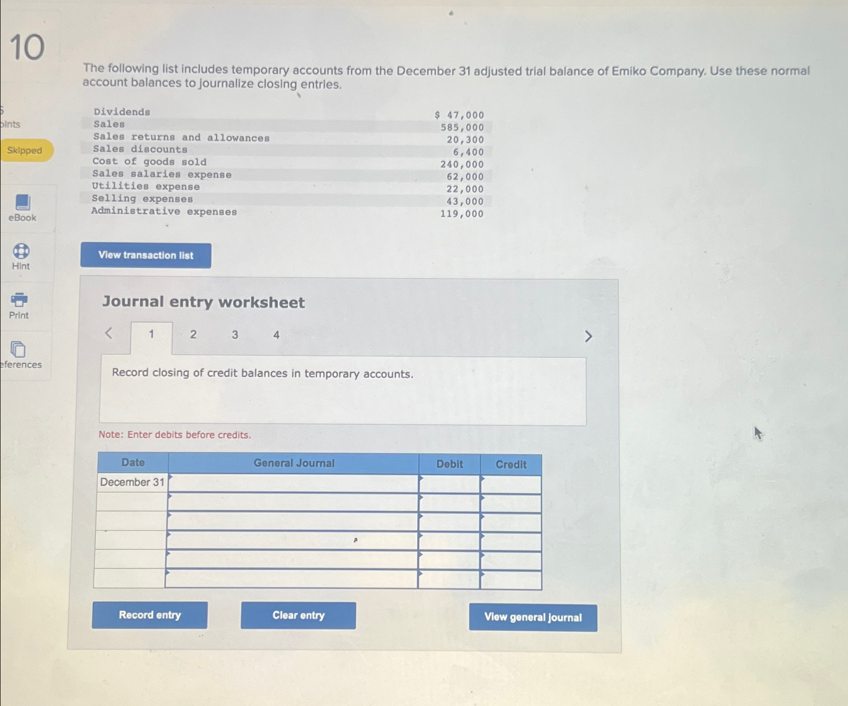 Solved 10The following list includes temporary accounts from | Chegg.com