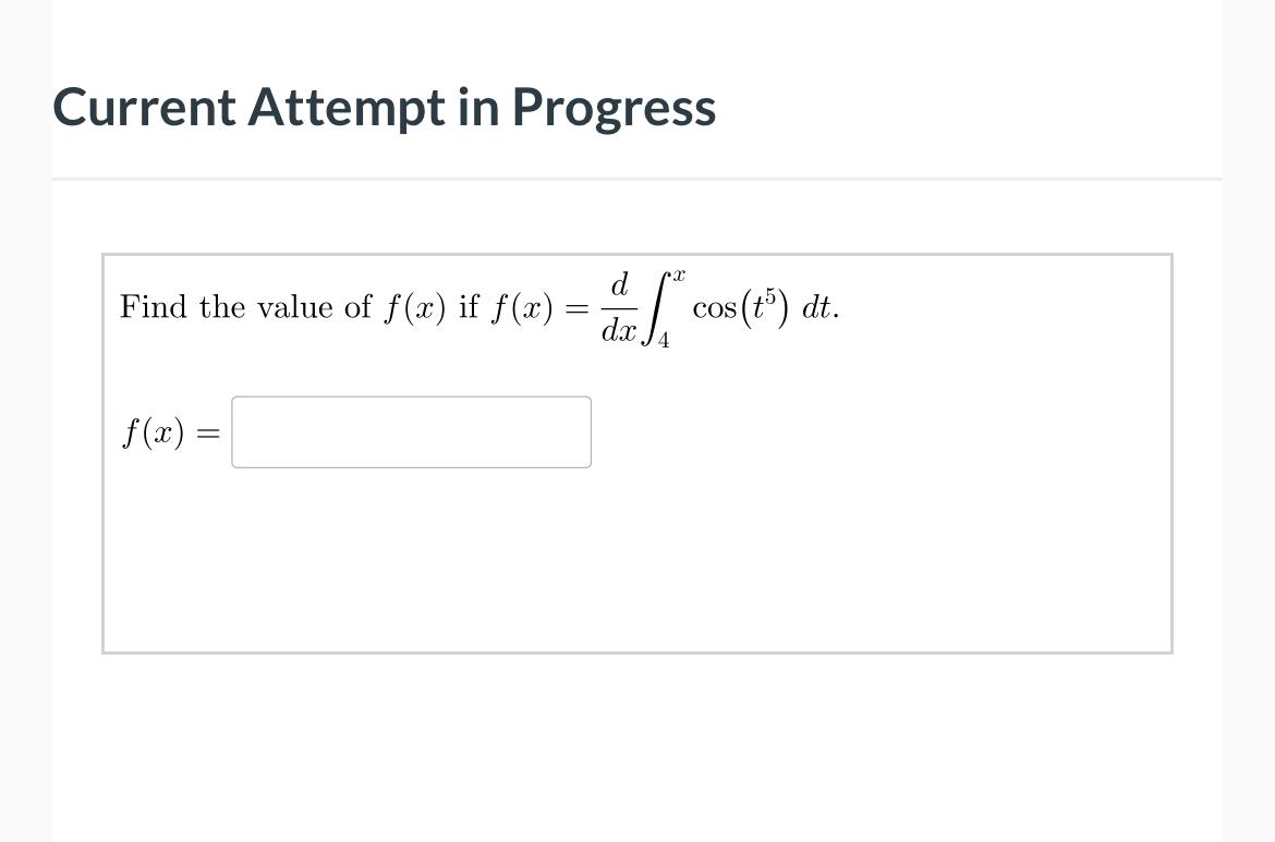 Solved Current Attempt in ProgressFind the value of f(x) ﻿if | Chegg.com