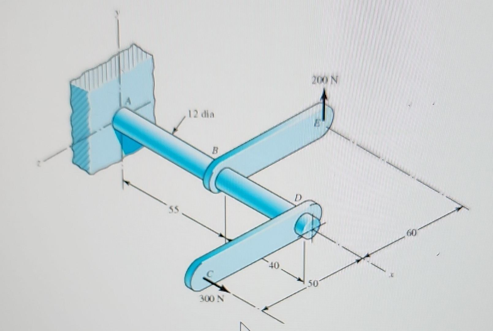 Solved The part shown is loaded at point C with 300 N in the | Chegg.com