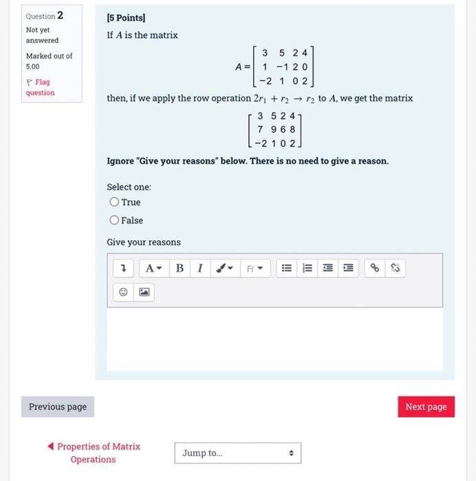 Solved The following matrix is in row echelon form (REF): | Chegg.com