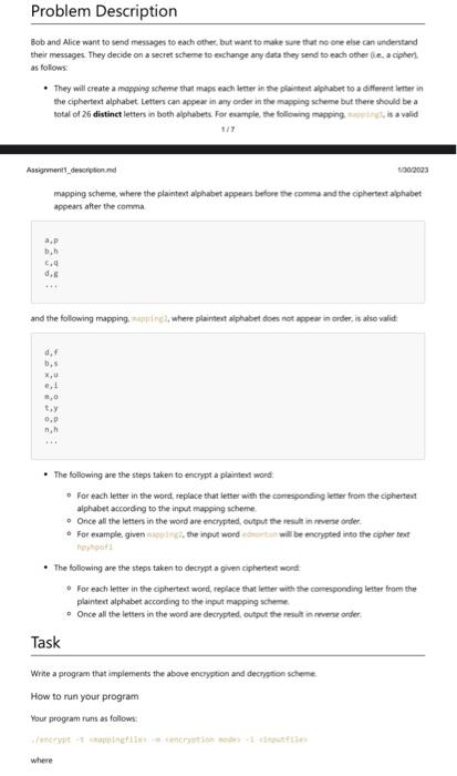 Solved Problem Description Bob and Alice want to send | Chegg.com