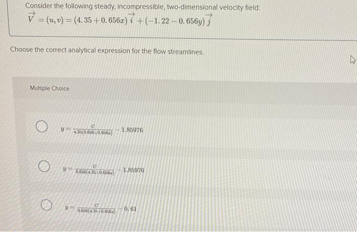 Solved Consider the following steady, incompressible, | Chegg.com