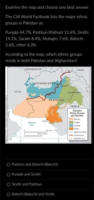 Solved Examine the map and choose one best answer. The CIA | Chegg.com