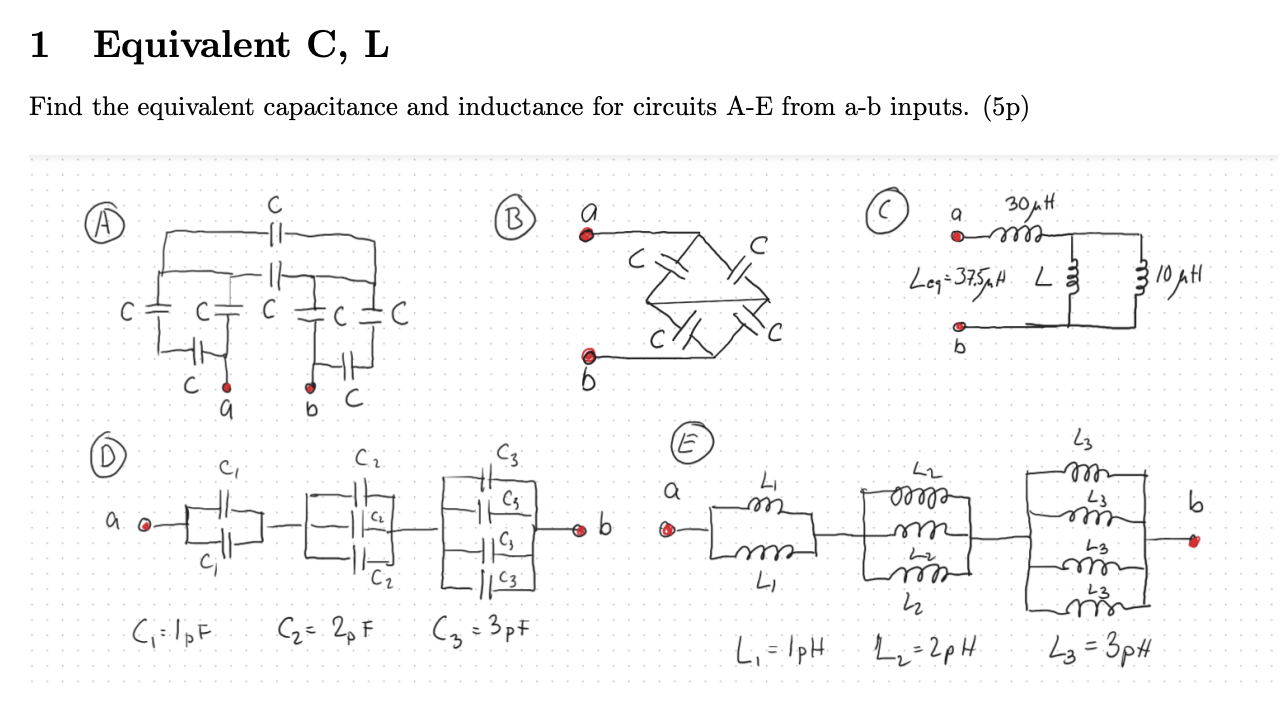 Solved Find the equivalent capacitance and inductance for | Chegg.com