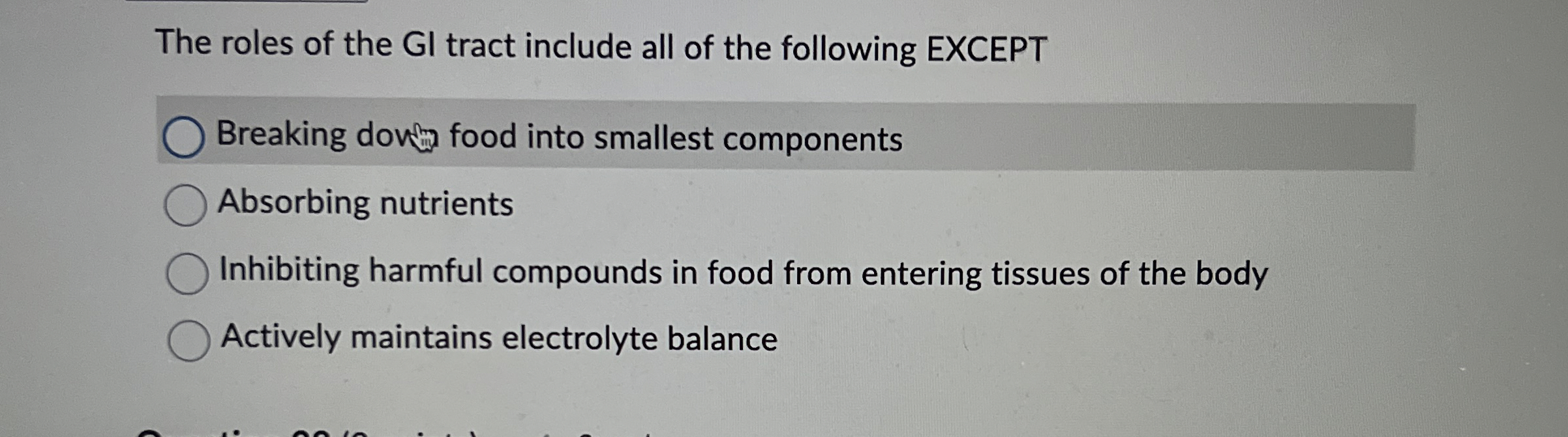 Solved The roles of the GI tract include all of the | Chegg.com