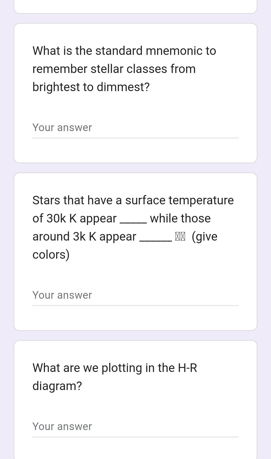 Solved What is the standard mnemonic to remember stellar | Chegg.com