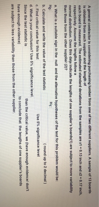 Solved A general contractor is considering purchasing lumber | Chegg.com