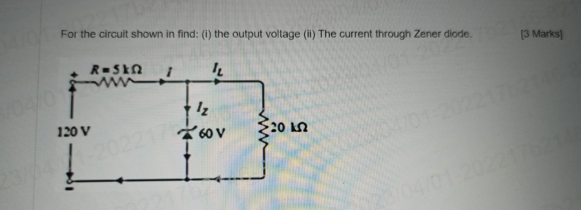 Solved For the circuit shown in find: (i) the output voltage | Chegg.com