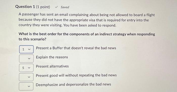 A passenger has sent an email complaining about being | Chegg.com
