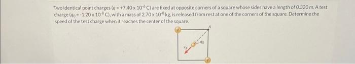 Solved Two identical point charges (q=+7.40×10−6C) are fixed | Chegg.com