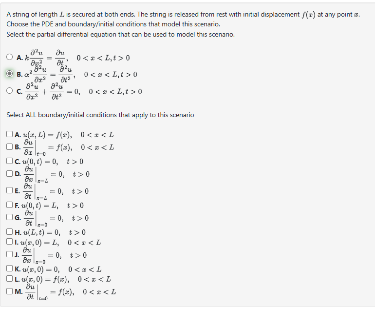 Solved A string of length L ﻿is secured at both ends. The | Chegg.com