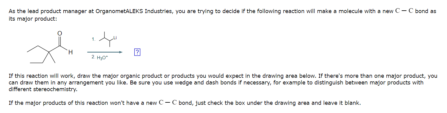 Solved As the lead product manager at OrganometALEKS | Chegg.com