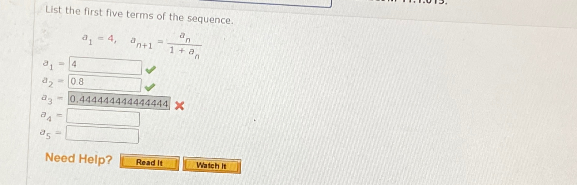 Solved List the first five terms of the | Chegg.com