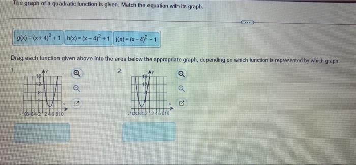 Solved The graph of a quadratic function is given Match the | Chegg.com