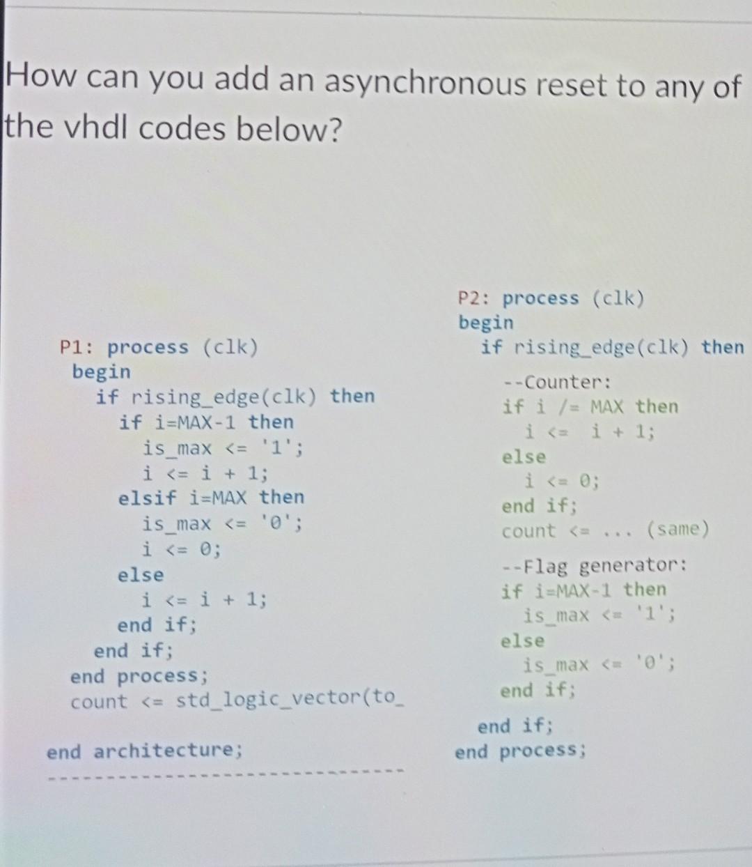 Solved How can you add an asynchronous reset to any of the | Chegg.com