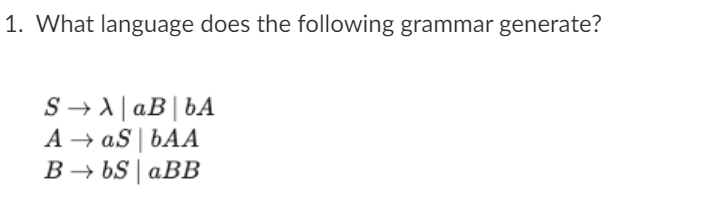 Solved What language does the following grammar | Chegg.com