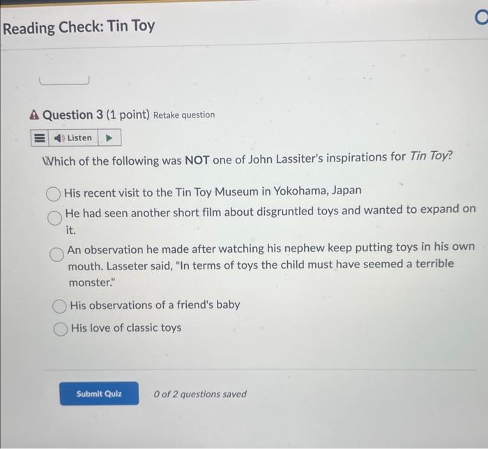 A Question 3 (1 point) Retake question Which of the | Chegg.com