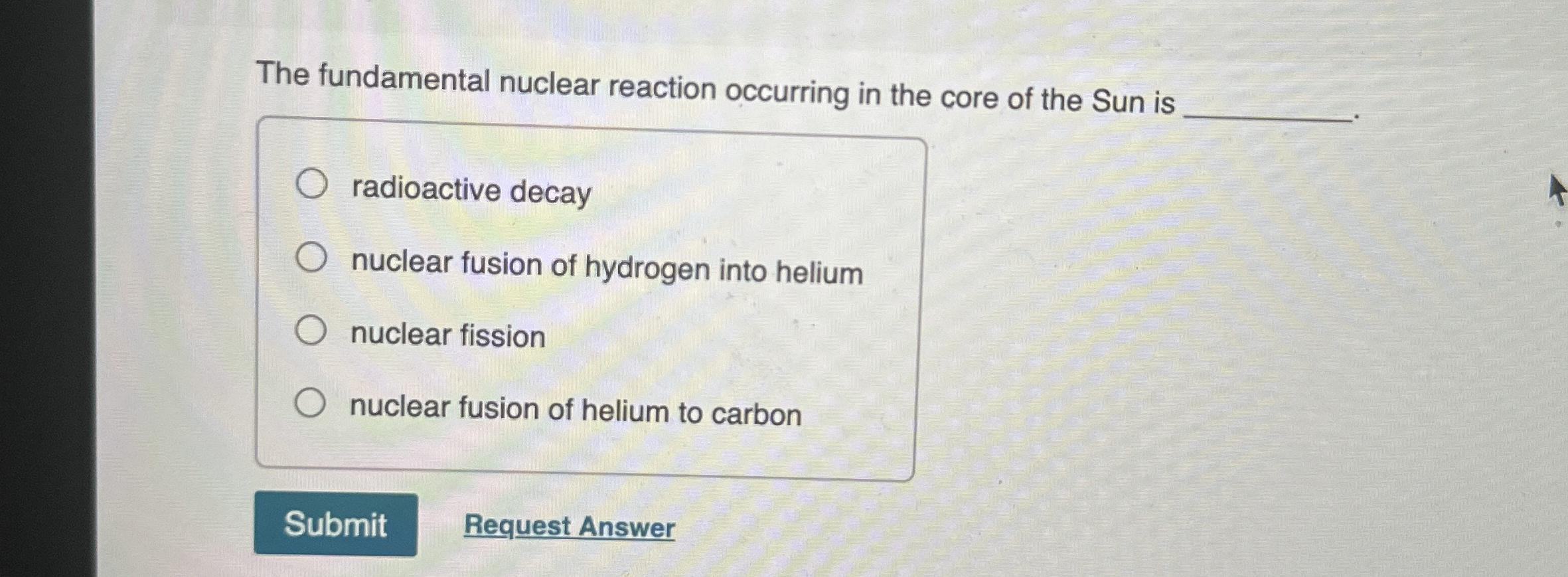 Solved The fundamental nuclear reaction occurring in the | Chegg.com