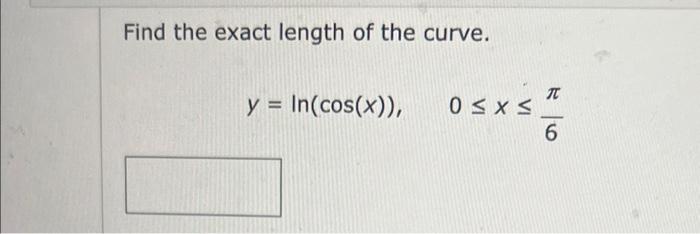 Solved Find the exact length of the curve. | Chegg.com