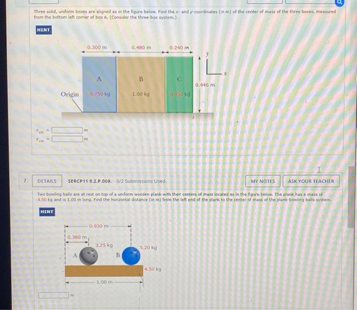 Solved Three solid, uniform boxes are aligned as in the | Chegg.com