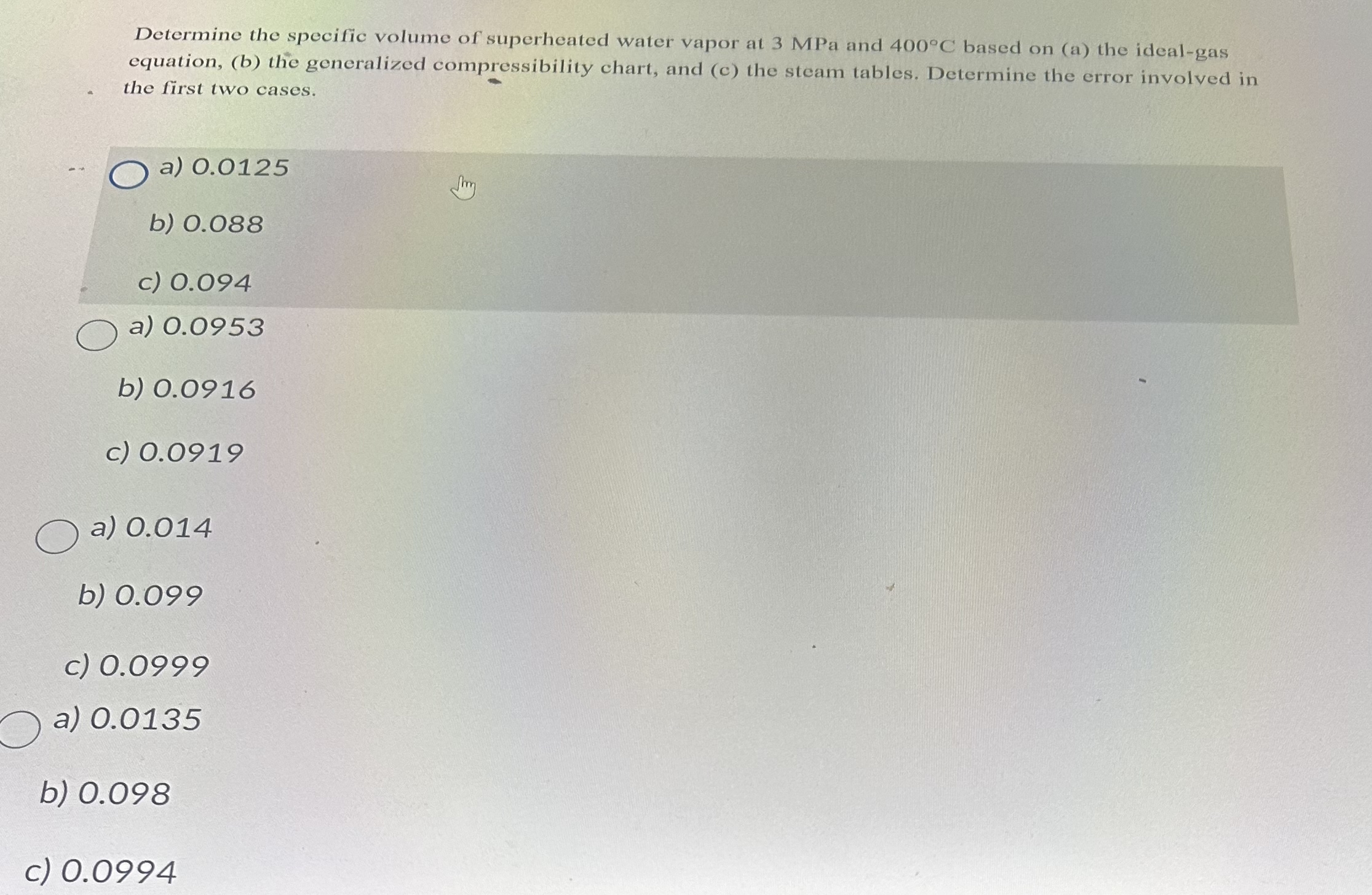 Solved Determine the specific volume of superheated water | Chegg.com