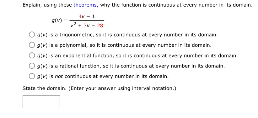 Solved Explain, using these theorems, why the function is | Chegg.com
