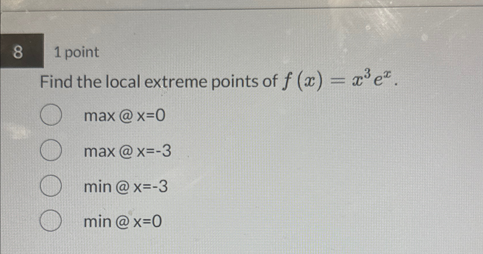 Solved 1 ﻿pointFind the local extreme points of | Chegg.com