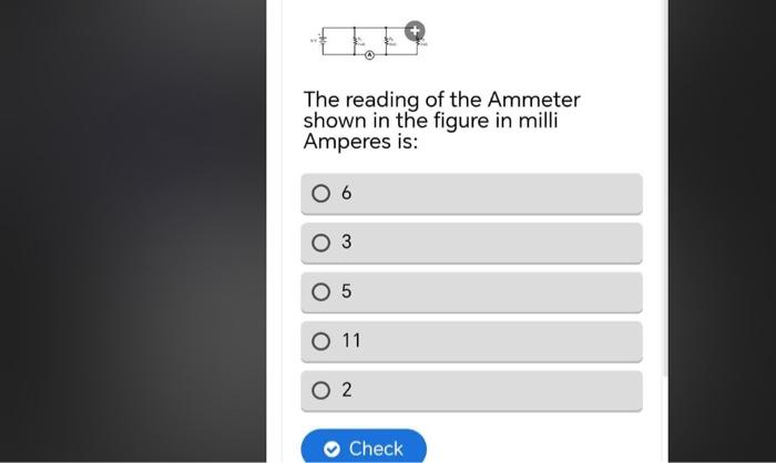 Solved The reading of the Ammeter shown in the figure in | Chegg.com