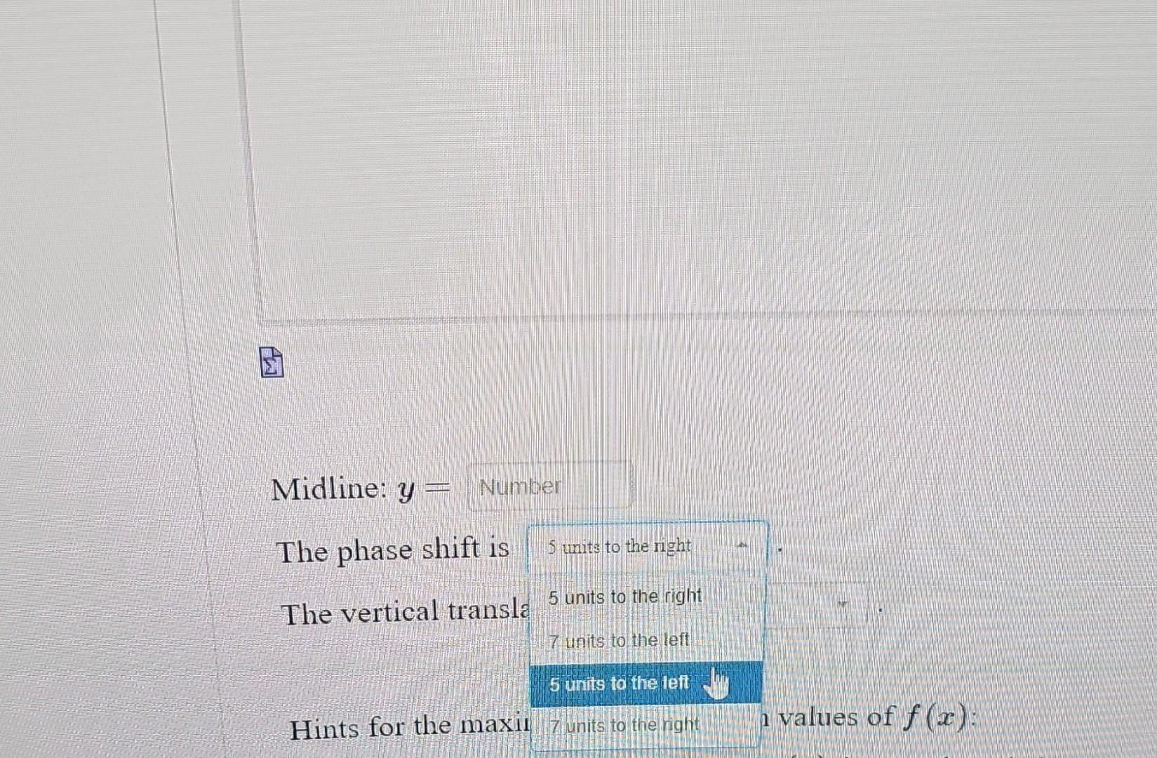 Solved y=Consider the function f(x)=3sin(4π(x−5))+7. State | Chegg.com