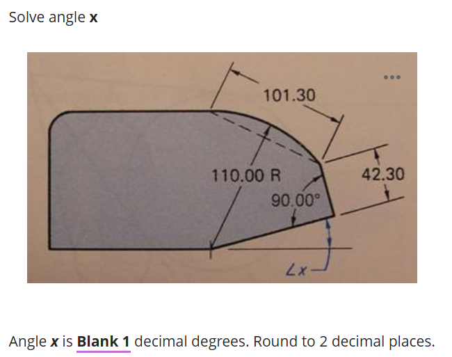 Solved Solve angle x in decimal degrees. Round to 2 ﻿decimal | Chegg.com