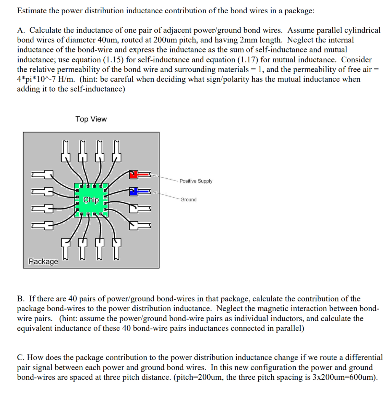 Solved Estimate The Power Distribution Inductance