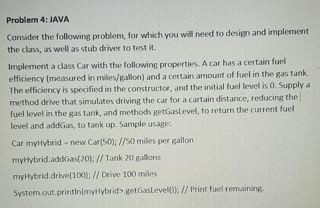 Solved Problem 4: JAVA Consider the following problem, for | Chegg.com