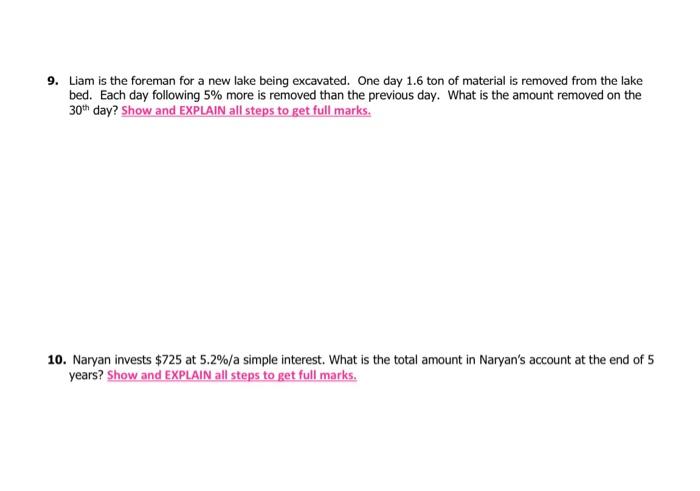 Solved Grade 11 math-financial applicationsPlease answer all | Chegg.com