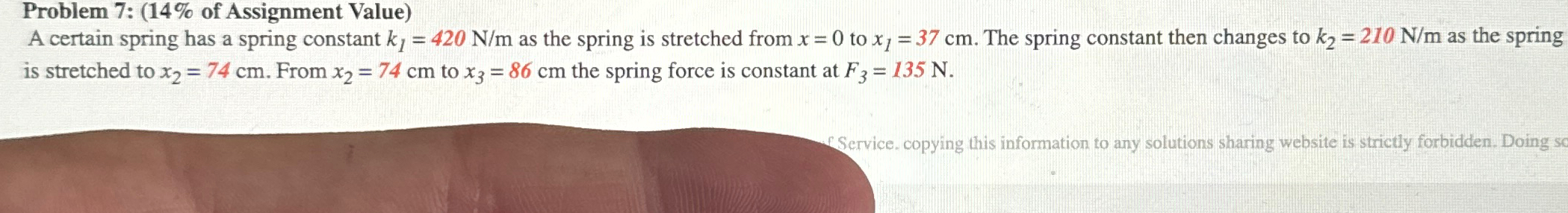 Solved Problem 7: (14% ﻿of Assignment Value)A certain spring | Chegg.com