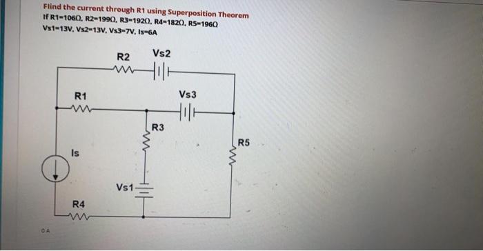 Solved Find the current through R1 using Superposition | Chegg.com