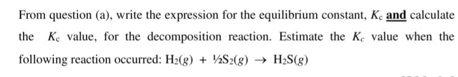 Solved Hydrogen sulfide, H2S is a flammable and poisonous | Chegg.com
