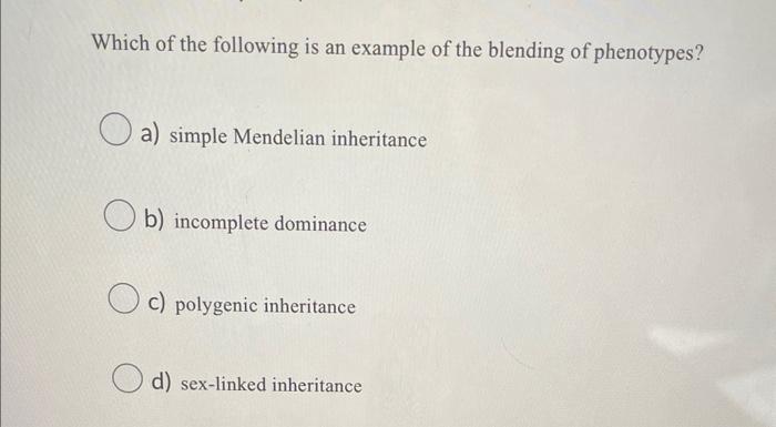 Solved Which of the following is an example of the blending | Chegg.com