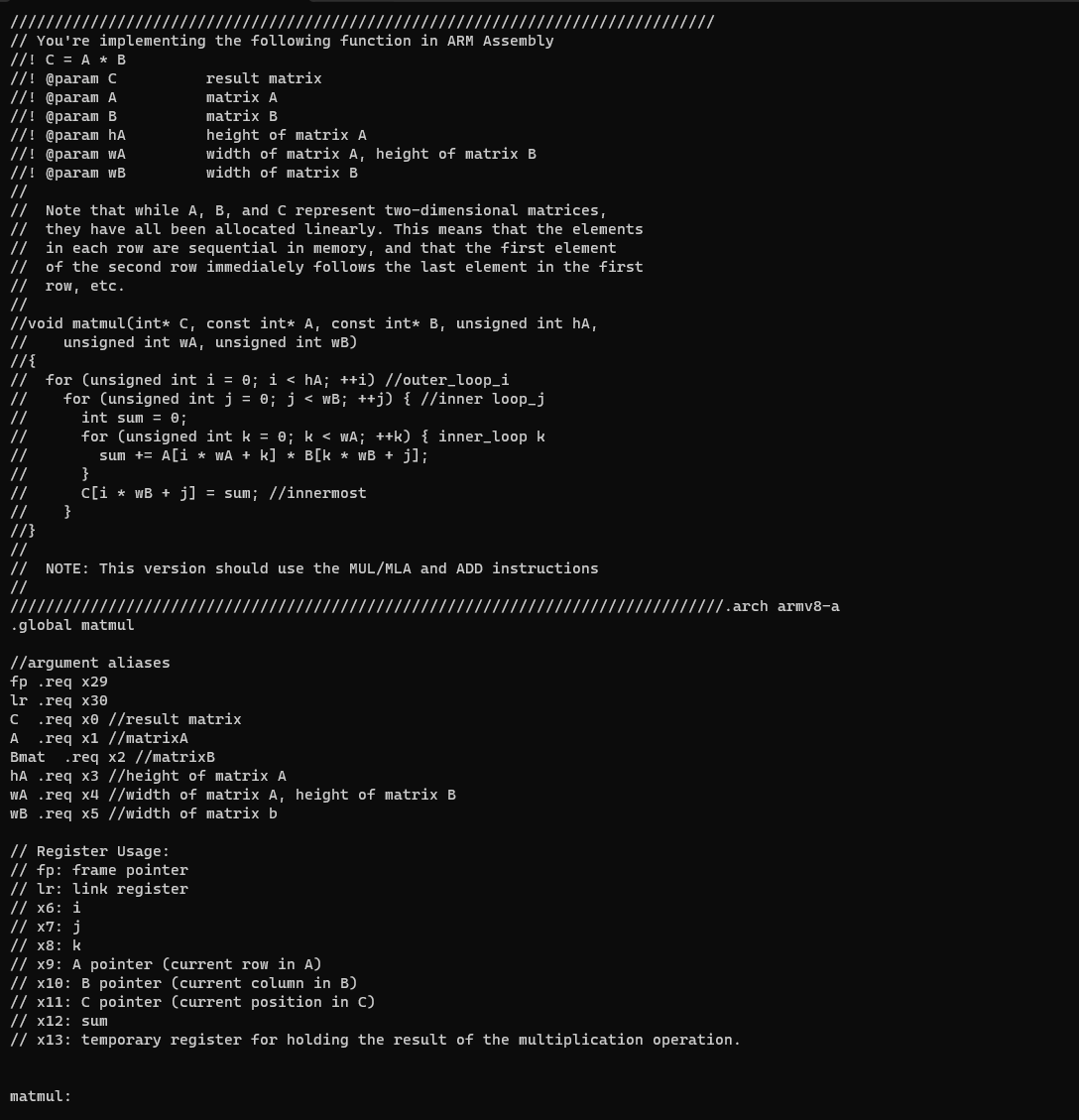 Solved Implementation of matrix multiplcation in Armv8 | Chegg.com