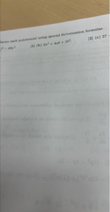 Solved (1) (b) 2a2+4ab+2b2 [2] (c) 27[4 marks] A2. Fhetor | Chegg.com